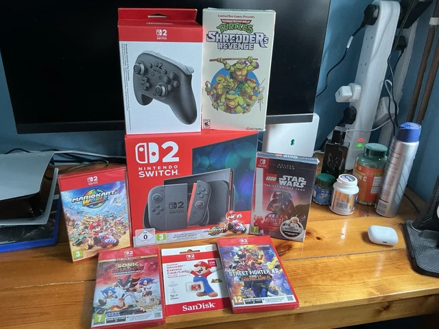 NINTENDO SWITCH 2 mario kart world bundle+pro Controller+ 8 Games+ ...