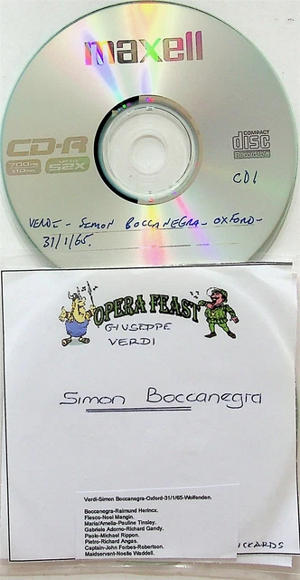 VERDI SIMON BOCCANEGRA Live 31.1.1965 Wolfenden 2-CD RAIMUND HERINCX/P ...