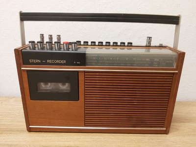 GDR RFT STAR recorder 160 1st Series, cult, wooden housing, functional ...