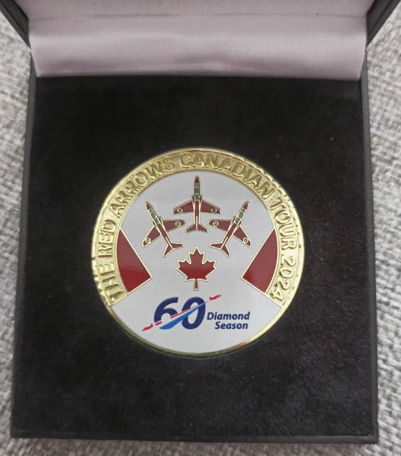 RAF RED ARROWS 60th Anniversary Canadian Tour 2024 Collectors Coin 300 ...