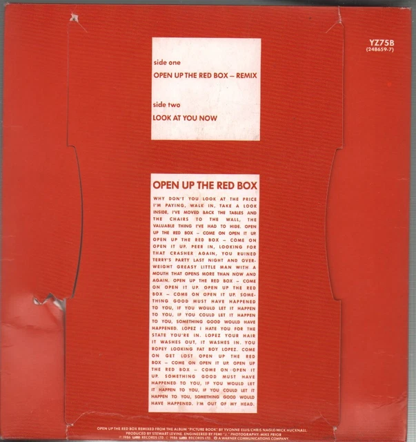 SIMPLY RED OPEN Up the Red Box 7" vinyle UK Wea 1986 Remix en dépliant ...