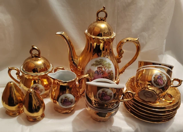 VINTAGE FOREIGN GOLD Tea Set, Bondware Fine Bone China, 17 Pcs Set £45. ...