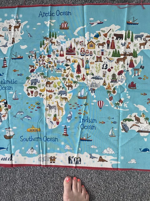 ARCTIC OCEAN, MAP, Patchwork, Quilt, Panel £6.00 - PicClick UK