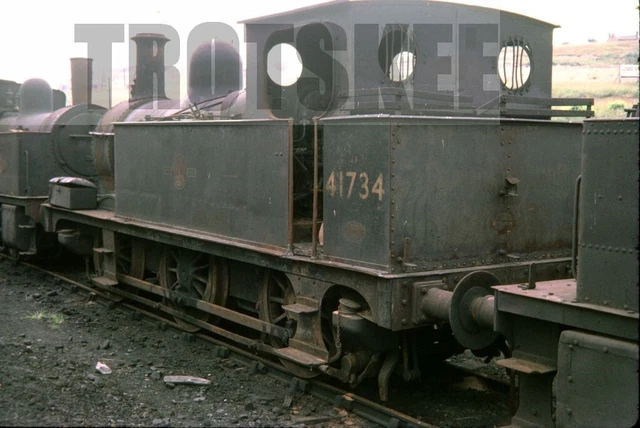 35MM SLIDE BR British Railways Steam Loco 41734 Class 1F-A Canklow 1966 ...