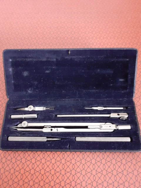 VINTAGE GERMAN MANO Compass/Protractor Set, Draughting Technical ...