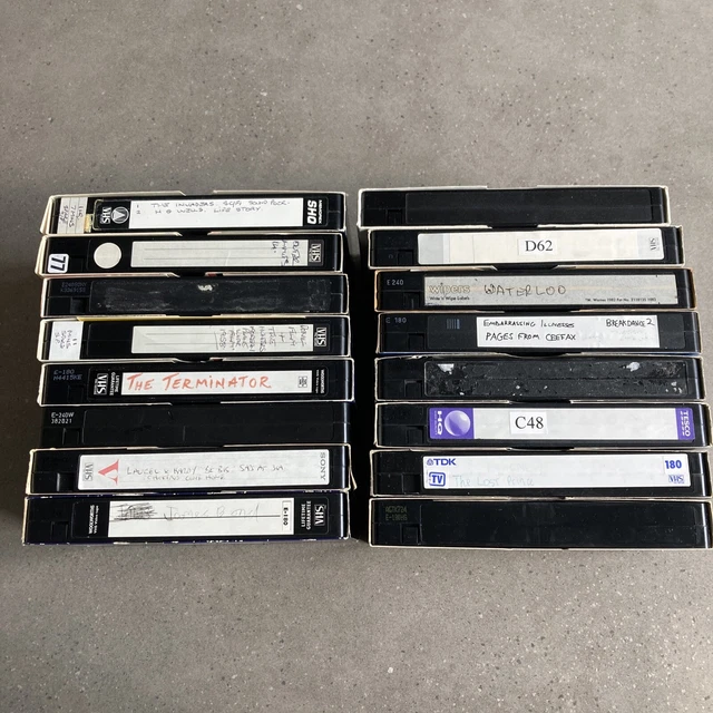 16 X USED Blank VHS Video Cassettes E240/E180 Tapes Home Recording £4. ...