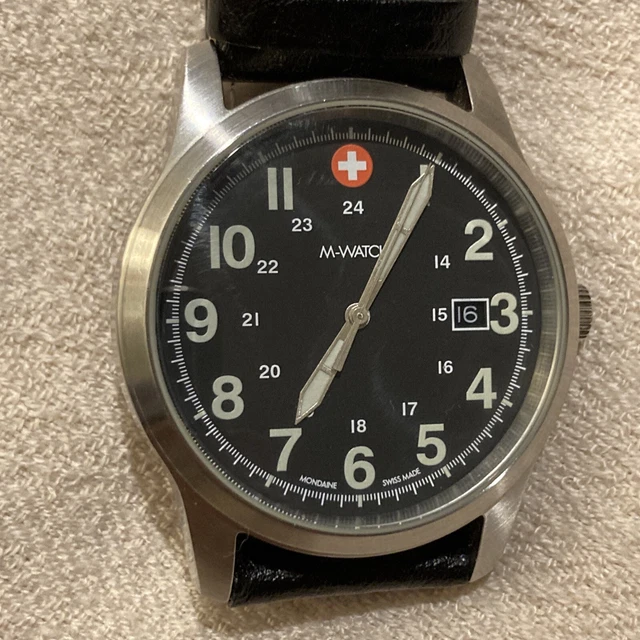 MONDAINE M-WATCH BL.082 Quartz, Swiss Military specs, PERFECT ! EUR 75 ...