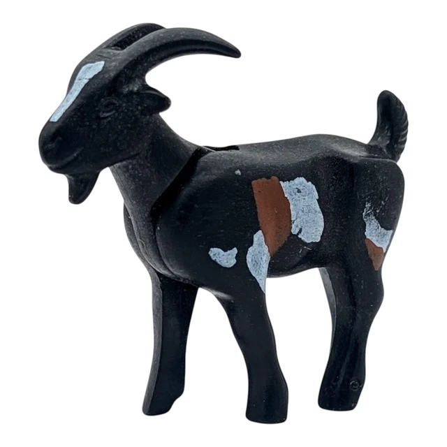 PLAYMOBIL CHÈVRE NOIRE taches ferme médiévale figurine lâche EUR 2,50 ...