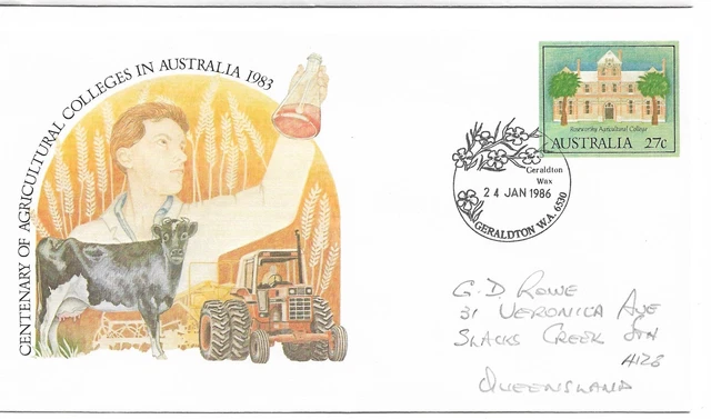 1986 GERALDTON WA 1st Day of Use Special postmark Pictor Marks PMP No ...