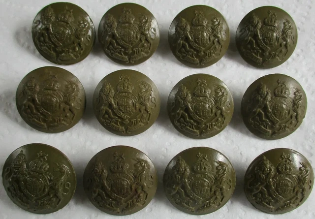 12X WW2 BRITISH Army:"GENERAL SERVICE BUTTONS" (25mm, Bakelite War ...