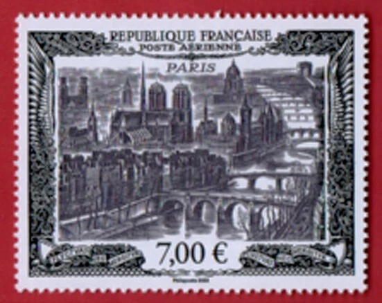 TIMBRE POSTE AÉRIENNE, Vue de Paris 1950, gommé, Salon d'Automne 2022 ...