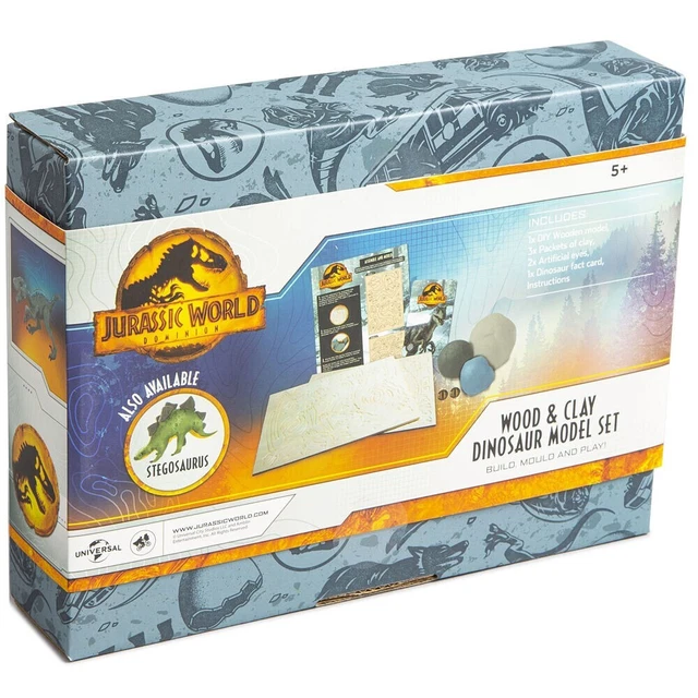 JURASSIC WORLD DOMINION Wood Clay Dinosaur Model Set £7.49 - PicClick UK