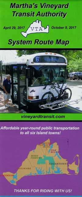 MARTHA'S VINEYARD TRANSIT Bus Sistema Orario Mappa Percorso 29 Aprile ...
