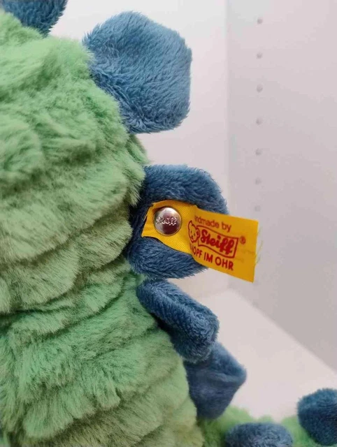 STEIFF SOFT CUDDLY Friends Spott Stegosaurus Green Dinosaur Plush 521 £ ...