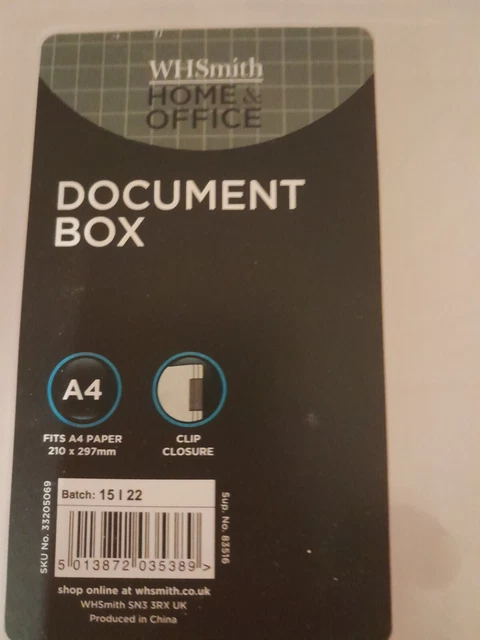 WHSMITH CLEAR A4 Plastic Box File Case Bound Clip Closure £3.10 ...