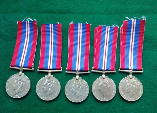FIVE ORIGINAL WW2 War Medals £26.00 - PicClick UK