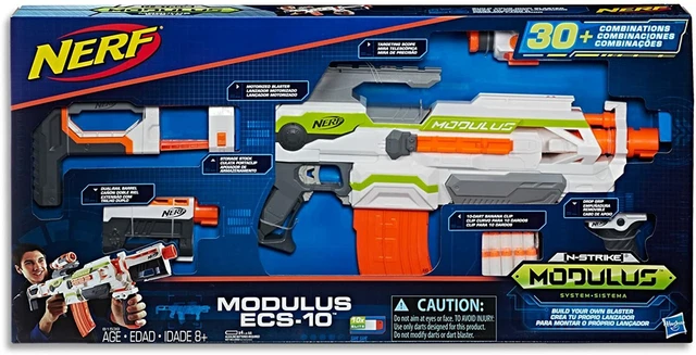 NERF MODULUS - ECS 10 Motorised Blaster Inc 10 Elite Darts ...