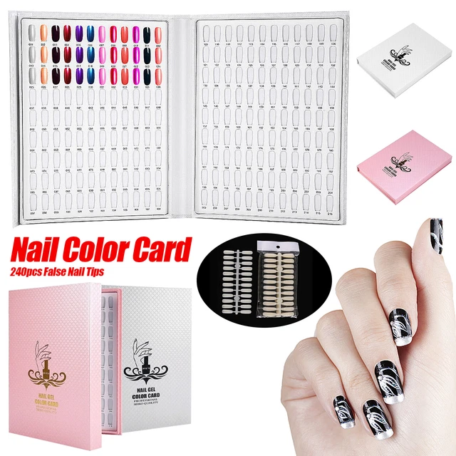 216 COLORS NAIL Art Display Book Nail Gel Polish Sticker Tip Color ...