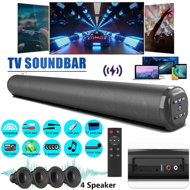 WIRELESS SURROUND SOUND Bar 4 Speaker System Subwoofer TV Home Theater ...
