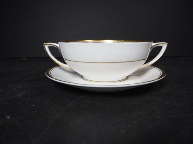 ROYAL WORCESTER VICEROY Bone China Gold Rim Cream Soup Coupe with ...