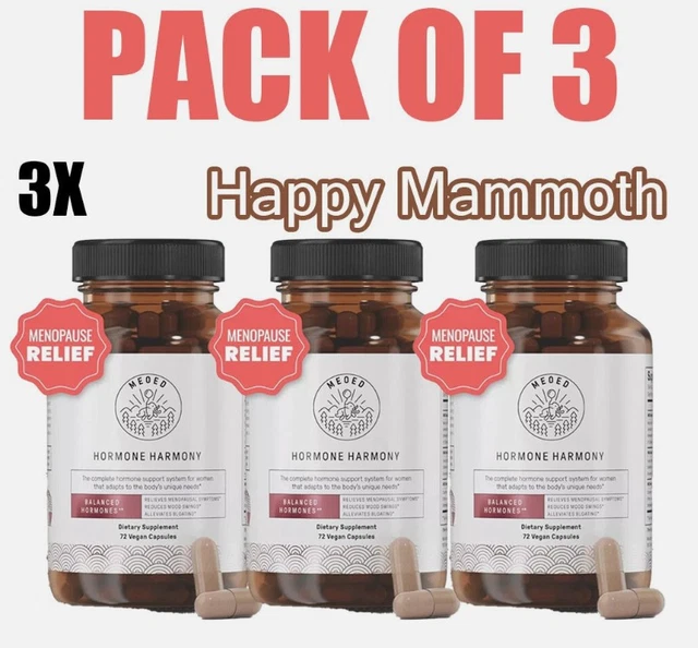 1-3X HAPPY MAMMOTH Hormone Harmony Natural Hormonal Support for Women £ ...