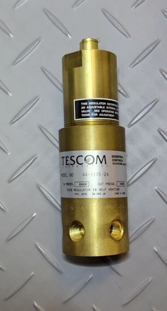 TESCOM 44-1115-24 PRESSURE Reducing Regulator 6000 PSI Max to 2500-4000 ...