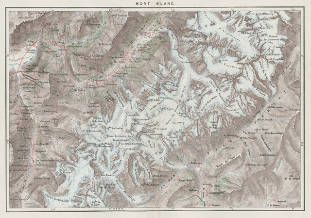 MAP &MONT BLANC& (The Alps) George Virtue, 1855 £60.00 - PicClick UK