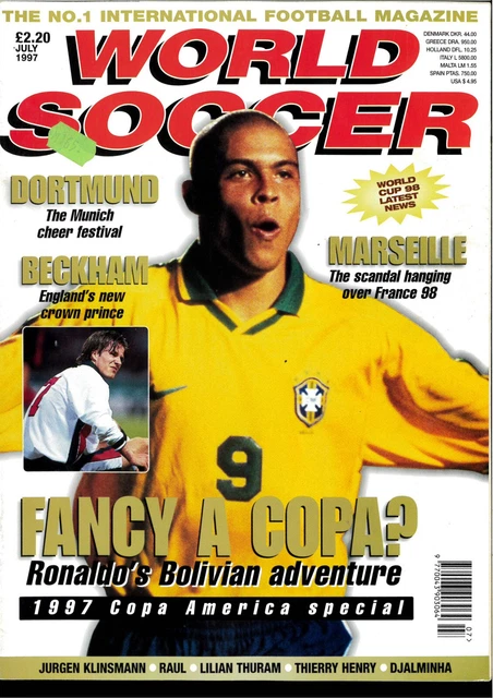 WORLD SOCCER MAGAZINE July 1997 Ronaldo Copa America Bolivia EUR 10,00 ...