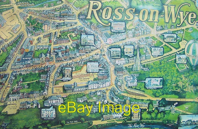 PHOTO TOURIST Map Of Ross-On-Wye The River Wye Is At The Bottom Of The ...