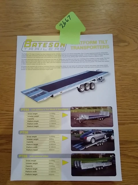 BATESON TRAILER FLATBED Tilt Transporter Sales Leaflet Brochure £5.43 ...