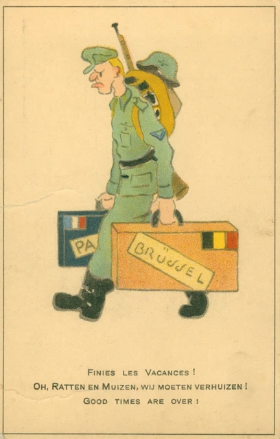 GUERRE 39-45 WW2 Propagande caricature satire DEPART BRUXELLES EUR 12 ...
