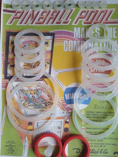 FLIPPER GOTTLIEB- PINBALL Pool- Elastique Sillicone Transparent-Pinball ...