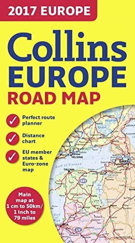 2017 COLLINS MAP of Europe, Collins Maps EUR 12,59 - PicClick DE