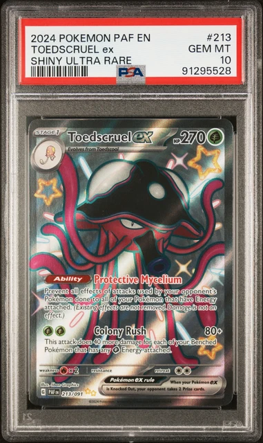 TOEDSCRUEL EX SHINY Ultra Raro 2024 Pokémon Destini Paldei PAF #213 PSA ...