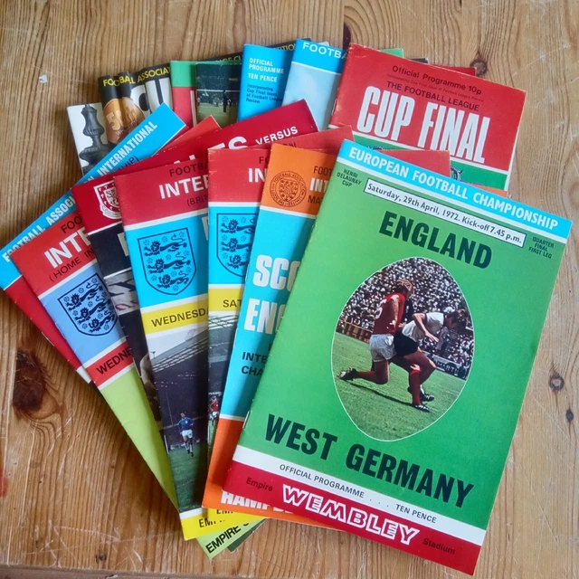VINTAGE FOOTBALL PROGRAMMES 1970's Wembley FA Cup, England, Wales ...