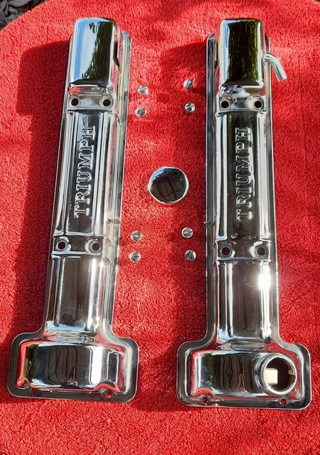 TRIUMPH STAG MK1 MK2 Original Chromed Pair Rocker Covers & Bolts & Cap ...