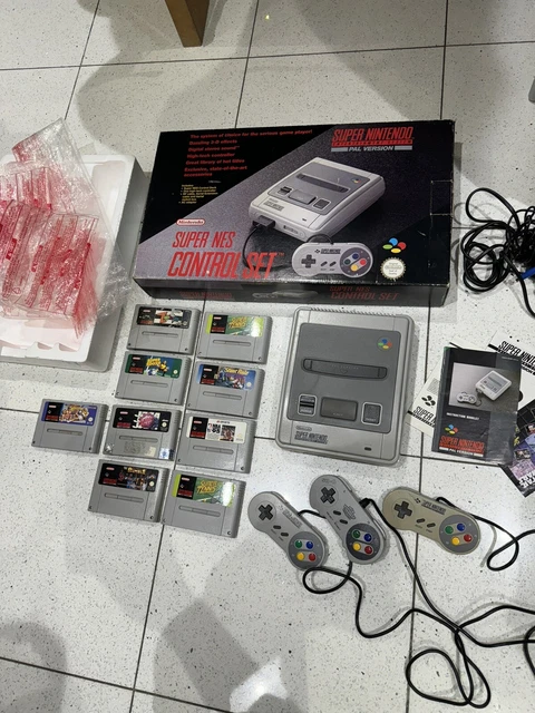SUPER NINTENDO SNES Control Set Boxed Bundle With 9 Games In Good ...