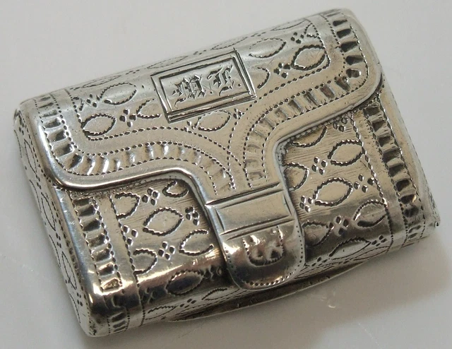 1816 SOLID SILVER Georgian Purse Vinaigrette By John Shaw, Birmingham £ ...