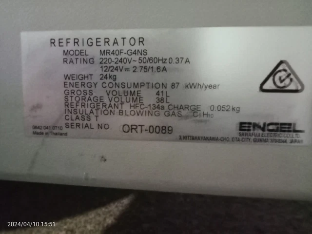 ENGEL-DUAL VOLTAGE FRIDGE/FREEZER / MODEL MR40F-G4 38 Lt $430.00 ...