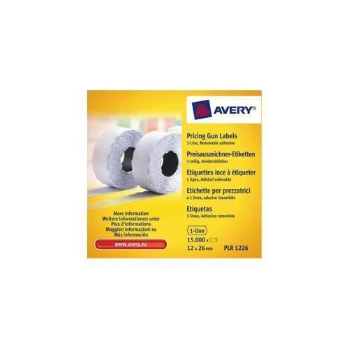 AVERY PEELABLE PRICING Gun Labels 1 Line White 12 x 26 mm 10 Rolls per ...