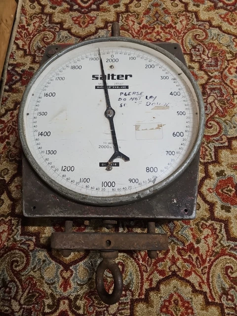 VINTAGE EXTRA LARGE 2000# Salter Hanging Spring Scale Made In England ...