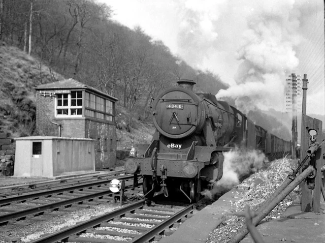 RAILWAY STEAM NEGATIVE 8F 48410 Eastwood, Yorkshire 1960s + Copyright £ ...