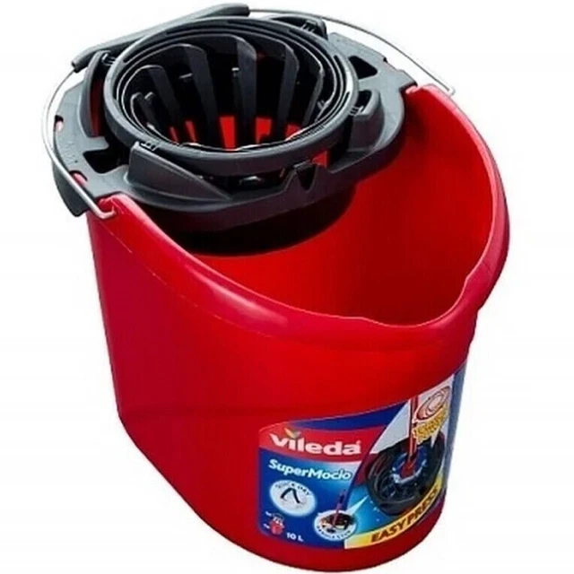 VILEDA SUPER EASY Torsion Wringer Power Mop Bucket Red SuperMocio £15. ...