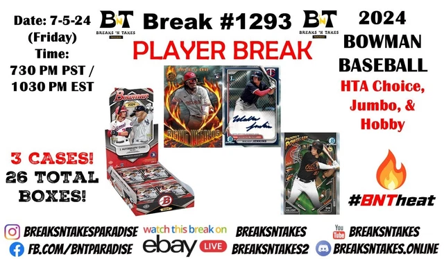 ALFONSIN ROSARIO 2024 Bowman Baseball 3 CASE Choice+Jumbo+Hobby Break ...
