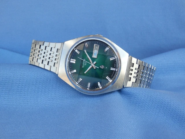 SEIKO QUARTZ QZ 0923 Green Dial Stainless Steel Made In Japan Vintage ...