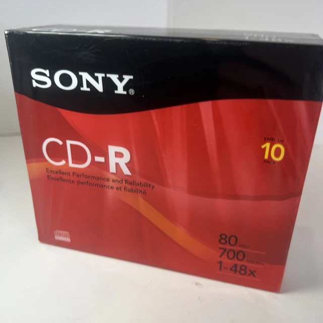 SONY CD-R MUSIC CD Discs Pack of 10, 80 Minutes per Disc New $26.10 ...