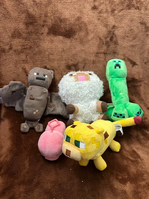 MINECRAFT SOFT TOY plush bundle Sheep Bat Ocelot pig creeper £27.95 ...