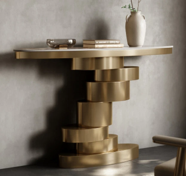 TABLE CONSOLE DESIGN Bois Konsolentische Console Meuble EUR 1.640,08 ...