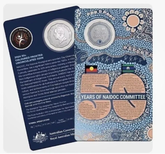 NAIDOC WEEK 2024 50c Coloured Frosted Uncirculated Coin $43.50 ...