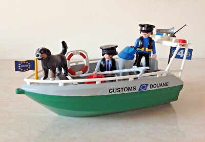 PLAYMOBIL PATROL BOAT Customs Douane with figures and Accessories £11. ...